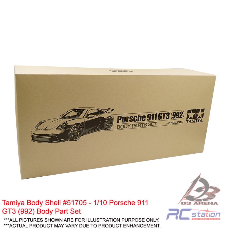 Tamiya Body Shell #51705 - 1/10 Porsche 911 GT3 (992) Body Part Set ...