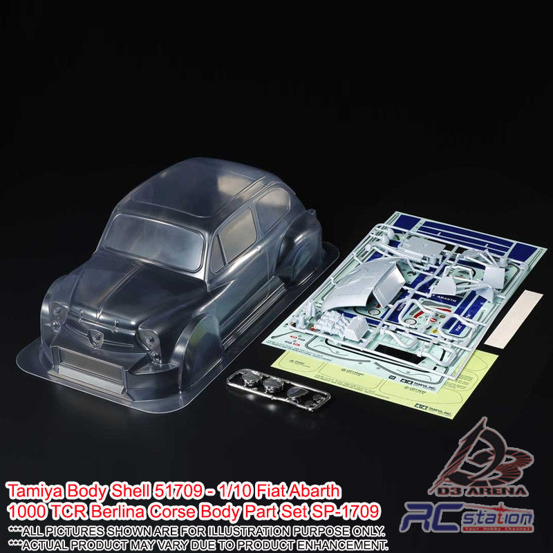Tamiya Body Shell #51709 - 1/10 Fiat Abarth 1000 TCR Berlina Corse Bod ...