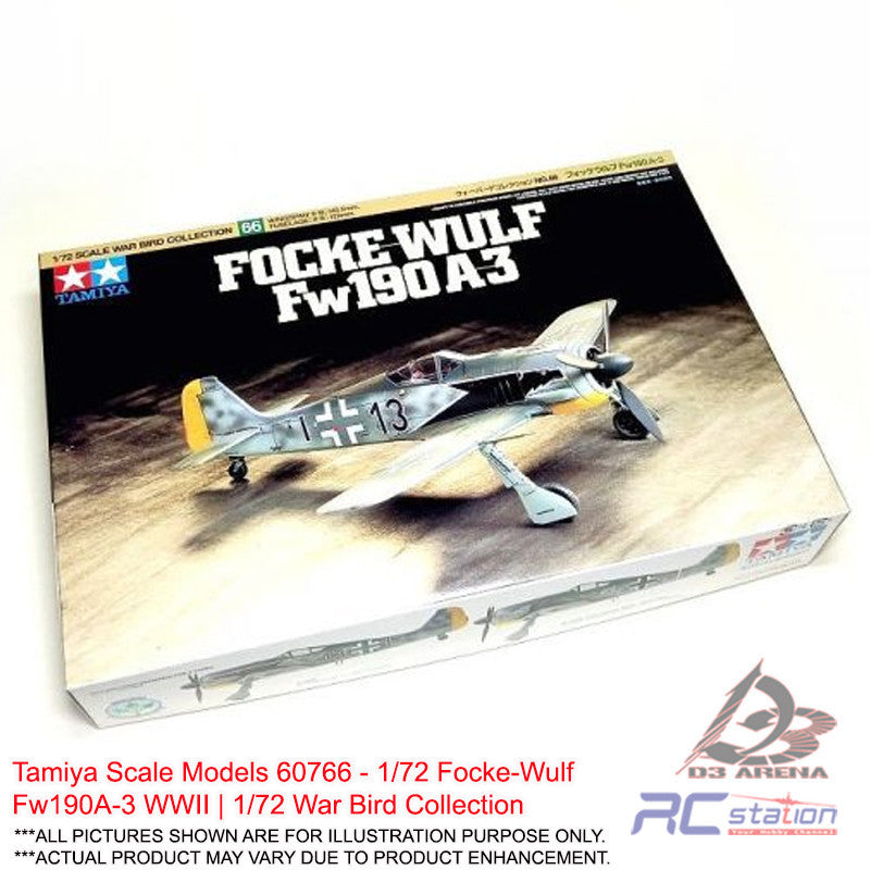 Tamiya Scale Models #60766 - 1/72 Focke-Wulf Fw190A-3 WWII | 1/72 War ...