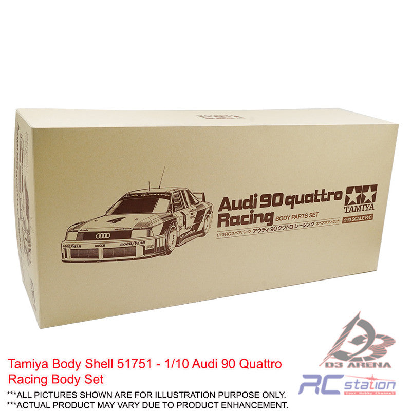 Tamiya Body Shell #51751 - 1/10 Audi 90 Quattro Racing Body Set – RC ...