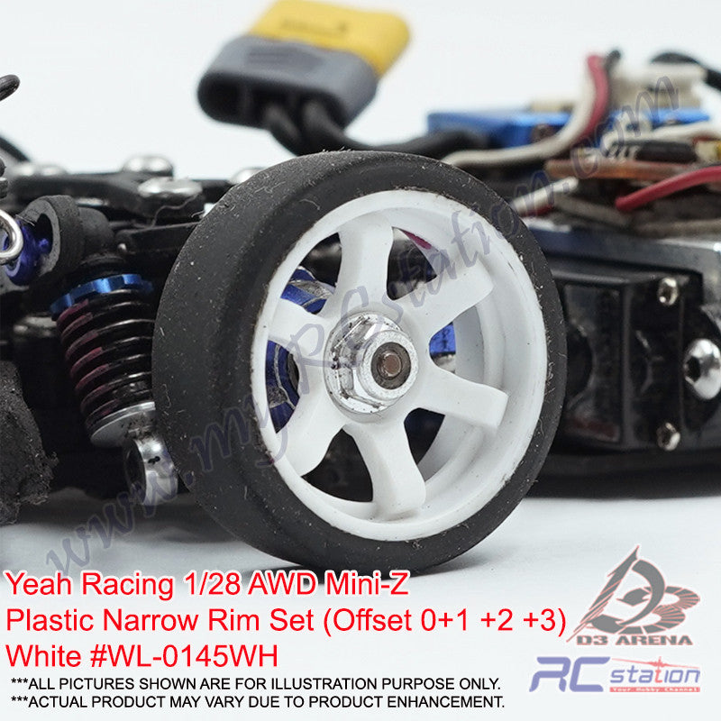 Yeah Racing #WL-0145WH - Yeah Racing Plastic Narrow Rim Set (Offset 0 ...
