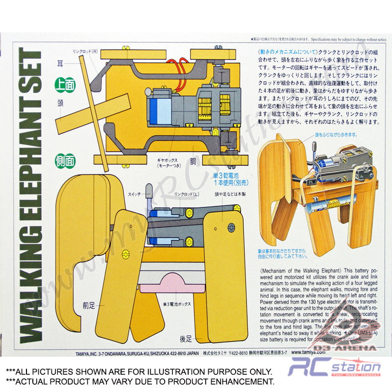 Tamiya STEM #70094 - Tamiya WALKING ELEPHANT Remodeled Version [70094 ...