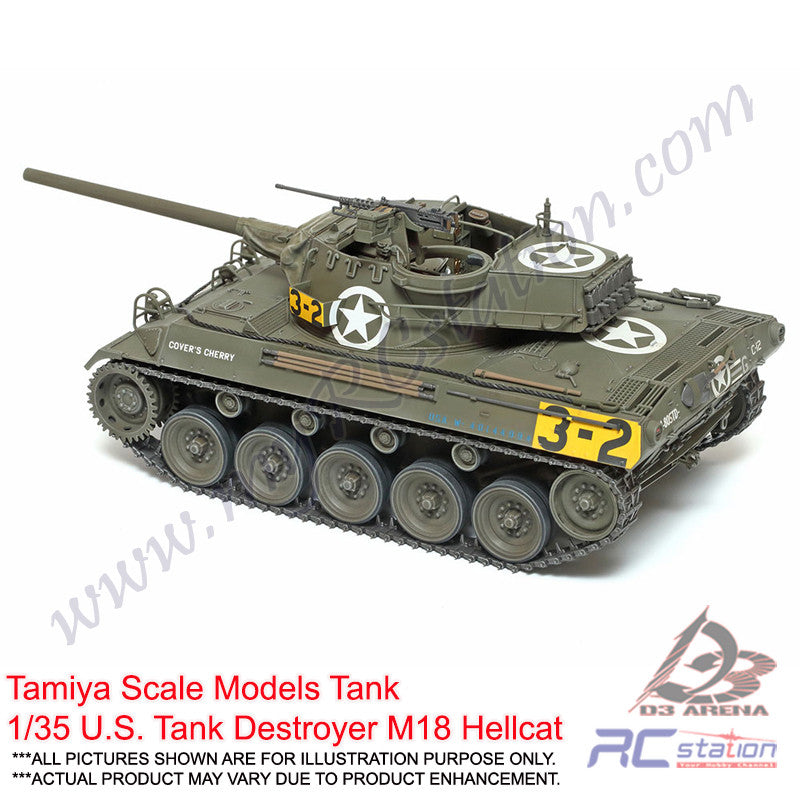 Tamiya Scale Models Tank #35376 - 1/35 U.S. Tank Destroyer M18 Hellcat ...