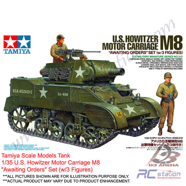 Tamiya Scale Models Tank #35312 - 1/35 U.S. Howitzer Motor Carriage M8 ...